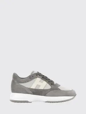 Hogan Interactive Sneakers In Suede And Nylon - Grey