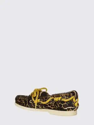 GOLDEN GOOSE Leopard Print Pony Hair Boat Shoes - Multicolor