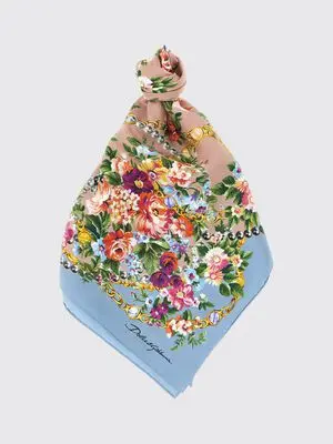 Dolce & Gabbana Silk Scarf With Floral Print - Multicolor
