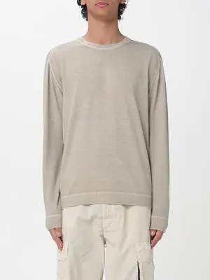 C.P. COMPANY Crew Neck Long Sleeve Cotton Sweater - Beige