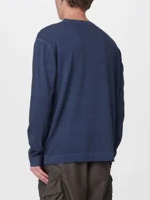 C.P. COMPANY Crew Neck Long Sleeve Cotton Sweater - Blue