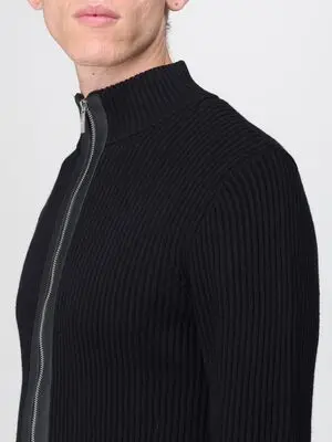 Karl Lagerfeld Ribbed Knit Zip-up Jacket