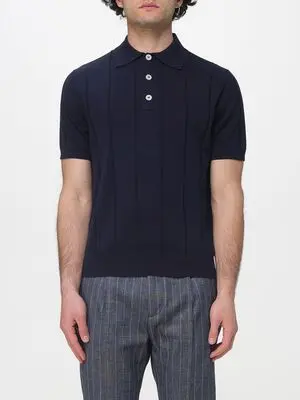 MANUEL RITZ Cotton Knit Polo Shirt - Blue