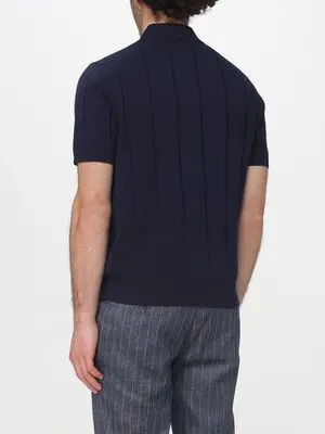 MANUEL RITZ Cotton Knit Polo Shirt - Blue