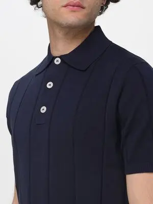 MANUEL RITZ Cotton Knit Polo Shirt - Blue