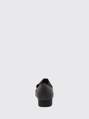 UMA WANG Square Toe Leather Mary Jane Flats With Elasticated Laces - Brown