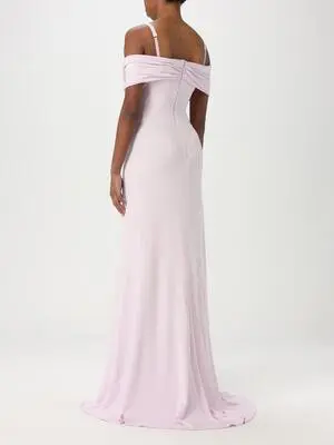 Elisabetta Franchi Off-the-shoulder Draped Gown With Slits - Quartz