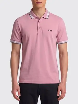 BOSS Basic Cotton Polo Shirt Pink