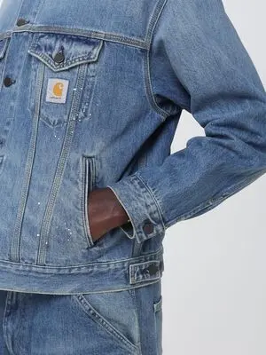 Carhartt Work In Progress Helston Abstract Print Denim Jacket - Blue
