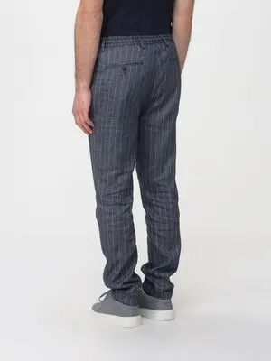 MANUEL RITZ Striped Linen Blend Drawstring Trousers