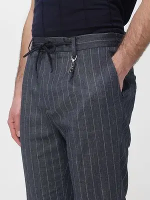 MANUEL RITZ Striped Linen Blend Drawstring Trousers