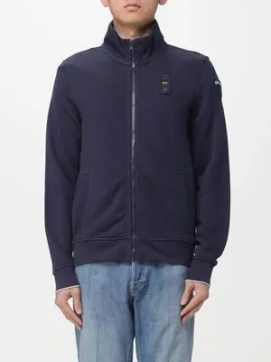 BLAUER. Cotton Zip-up Sweatshirt - Blue