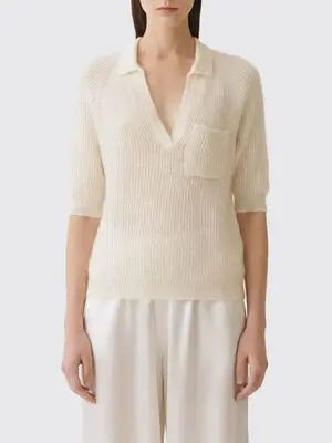 Fabiana Filippi Wool And Cashmere Knit Polo Shirt - Natural