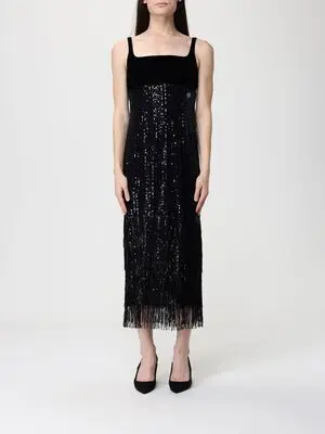 Karl Lagerfeld Sequin Embellished Midi Dress - Black