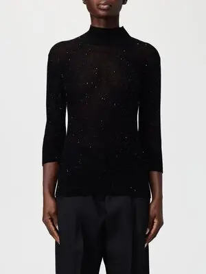 GENNY Embellished Fine Knit Jumper - Black