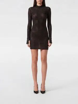 Philipp Plein Long Sleeve Mini Dress - Black