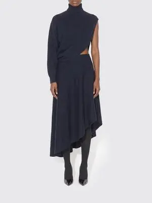 Alaïa Asymmetric Virgin Wool Dress - Blue