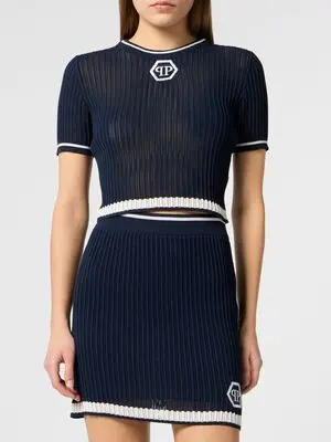Philipp Plein Short Sleeved Cropped Jumper