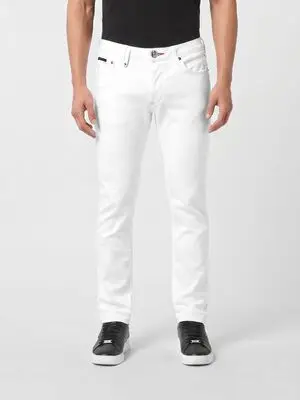 Philipp Plein Slim Fit Denim Jeans - White
