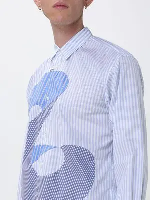 Comme Des Garçons Long-sleeved Poplin Shirt With Stripe Print