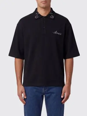 Amiri Cotton Polo Shirt With Logo - Black