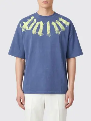 Palm Angels Cotton T-shirt With Logo - Blue