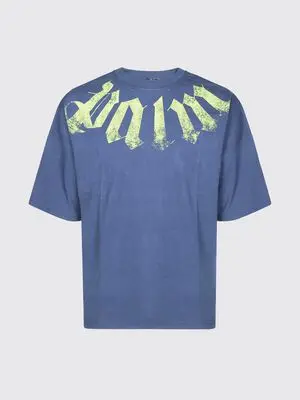 Palm Angels Cotton T-shirt With Logo - Blue