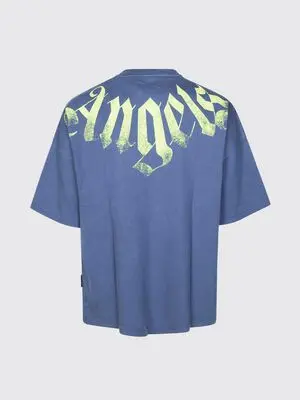 Palm Angels Cotton T-shirt With Logo - Blue