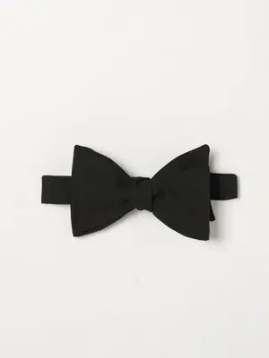 LARDINI Shaved Mohair Wool Bow Tie - Black
