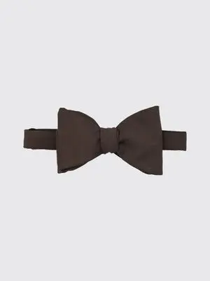 LARDINI Shaved Mohair Wool Bow Tie - Brown