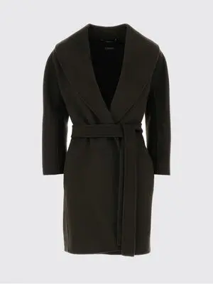 Max Mara Belted Virgin Wool Robe Coat With Shawl Collar - Green