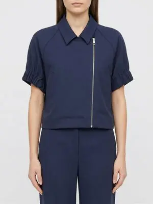 Fabiana Filippi Cropped Jacket In Viscose Blend - Blue
