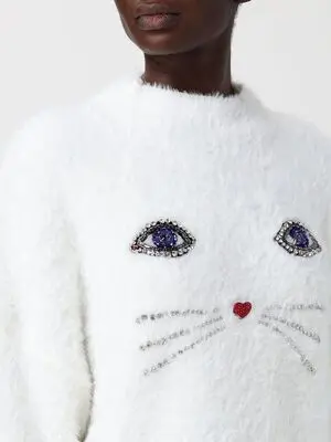 Karl Lagerfeld Embellished Cat Face Jumper