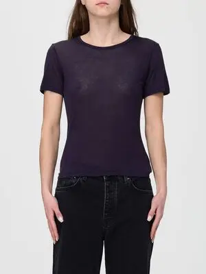 ANINE BING Sylvie Wool Blend T-shirt - Blue