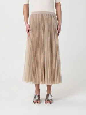 Fabiana Filippi Pleated Crepe Skirt - Beige