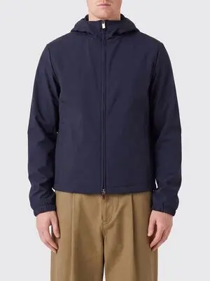 Paul & Shark Hooded Windbreaker Jacket In Technical Fabric - Blue