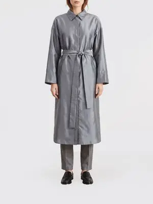 Max Mara Silk Blend Satin Chemisier Dress - Blue