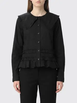 GANNI Cotton Shirt - Black