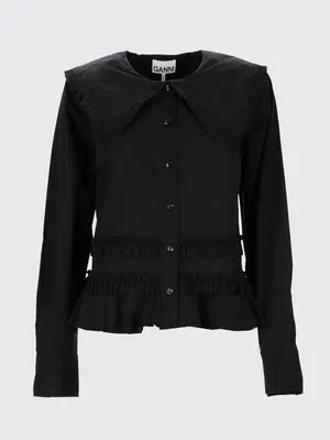 GANNI Cotton Shirt - Black