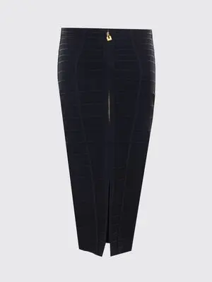 Elisabetta Franchi Midi Pencil Skirt In Stretch Jersey - Black