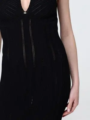 Elisabetta Franchi Viscose Knit Midi Dress - Black