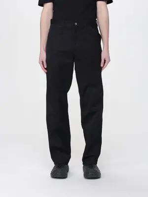 Carhartt Work In Progress Wide-leg Cotton-blend Pants With Rear Logo - Black