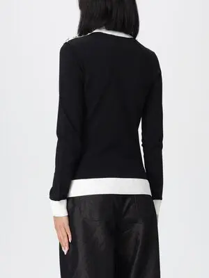 Karl Lagerfeld Jumper With Button Detail - Black
