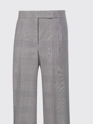 Max Mara Prince Of Wales Check Wool Flare Pants - Grey