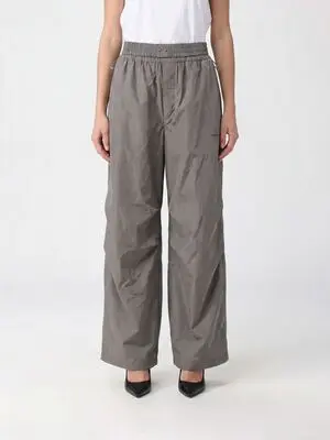 Alexander Wang High-waisted Wide-leg Jogging Pants In Technical Fabric - Grey