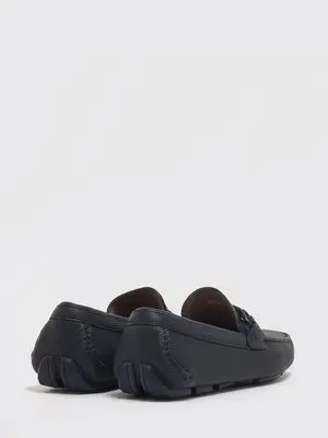 FERRAGAMO Gancini Grained Leather Driver Loafers
