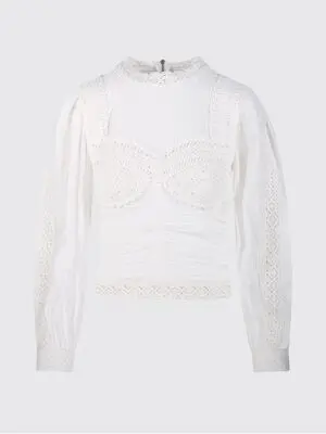Farm Rio Cotton Blouse With Macramé Inserts