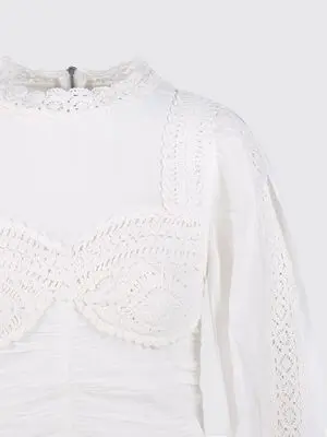 Farm Rio Cotton Blouse With Macramé Inserts