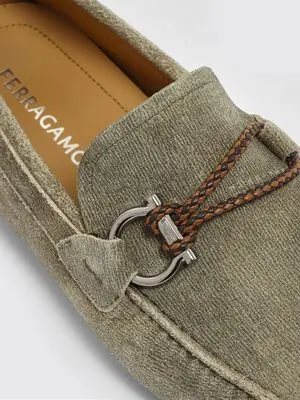 FERRAGAMO Gancini Suede Driver Loafers