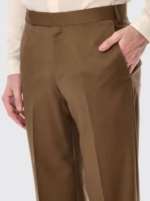 LARDINI Gabardine Tailored Trousers - Mud